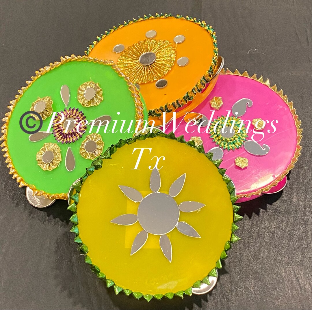 4ct Small Tambourines,shaadi, Shaadi Decor, Flower Girl Accessories ...