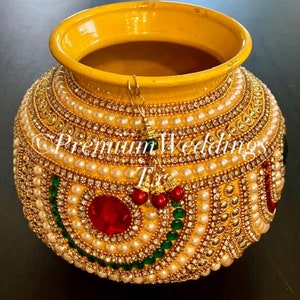 Medium Beaded Matki: Indian Wedding Puja Accessory - Etsy