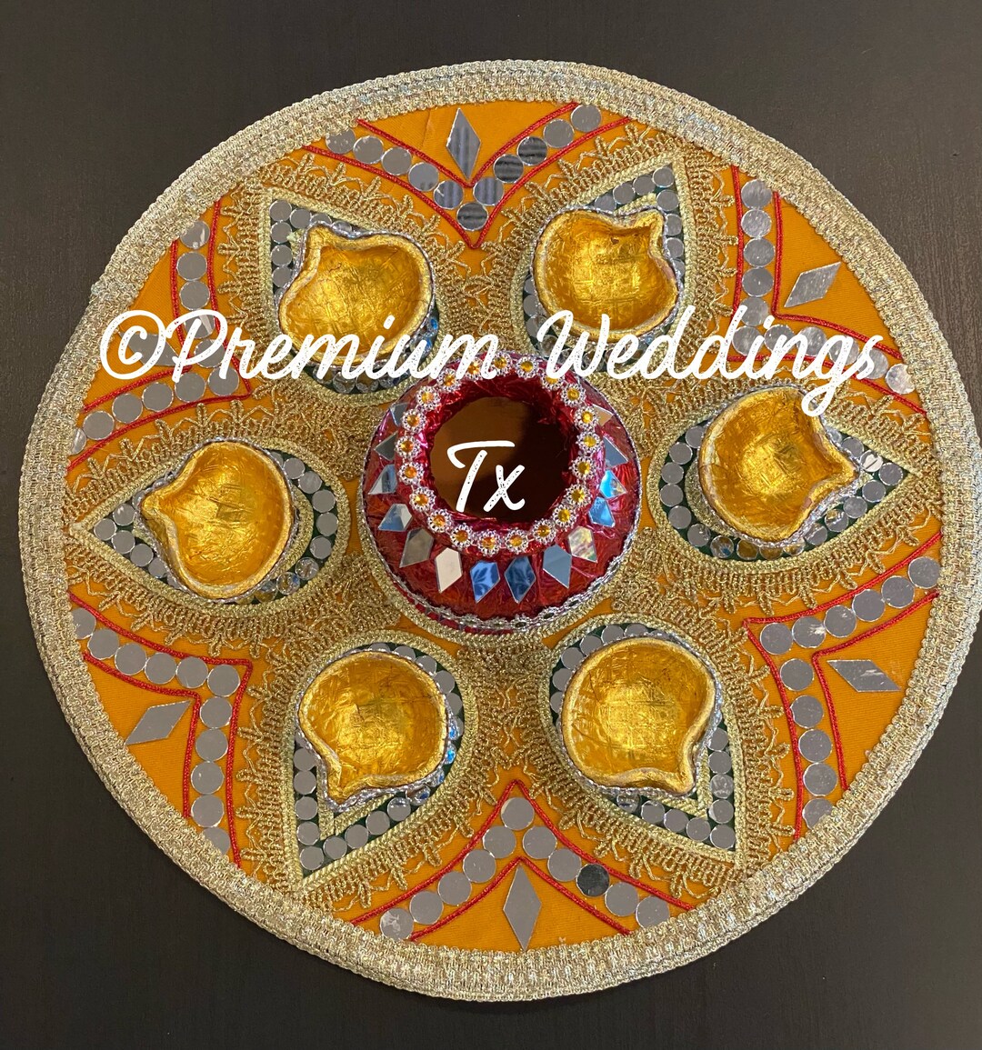 Handmade Mehndi Thaali Set: Indian Wedding Decor - Etsy