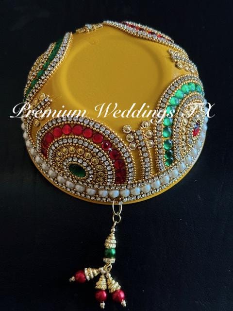 Handmade Rhinestone Mehndi Bowl: Indian Wedding Decor - Etsy