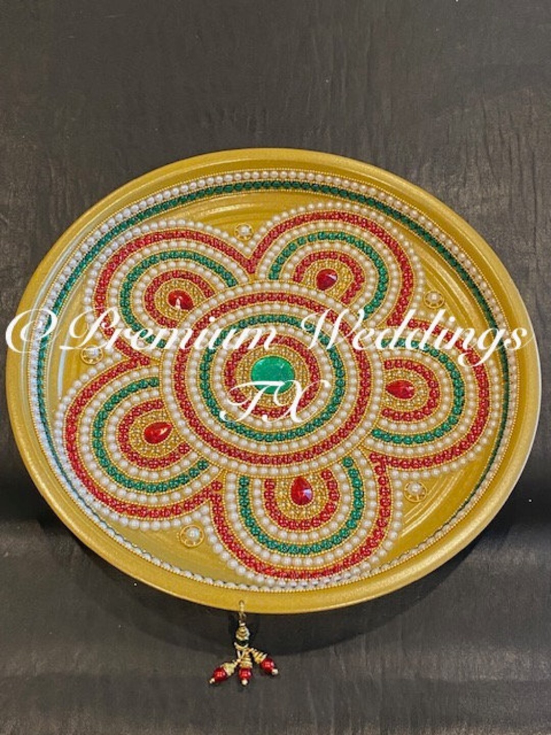 Gold Thali, Puja Thali, Pooja Thali, Haldi Thali, Mehndi Thali, Diwali ...