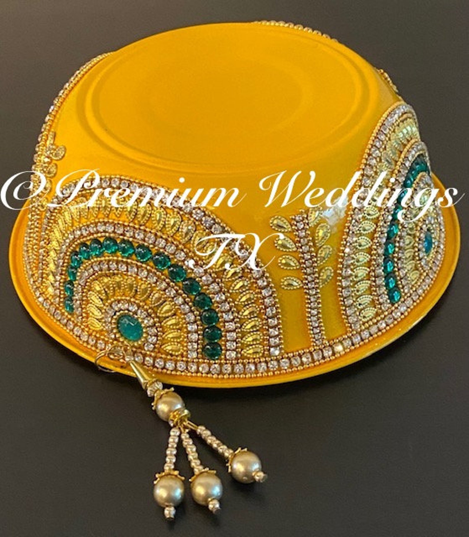Handmade Rhinestone Mehndi Bowl: Indian Wedding Decor - 1ct - Etsy