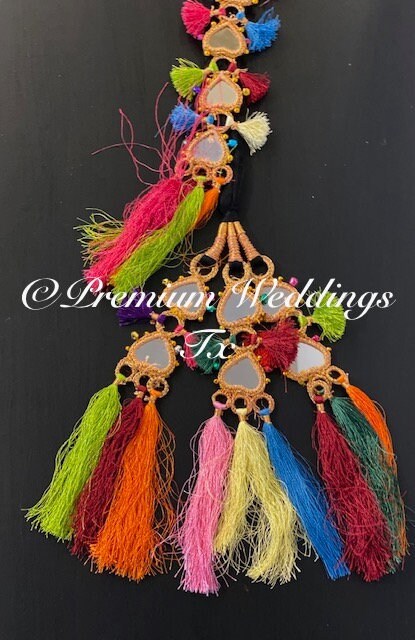 Paranda MultiColor Mirror Paranda Hair Accessories Dulhan | Etsy