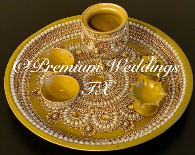 Gold Puja Thali Set,pooja Thali Set, Thaali Set, Thali Set, Puja Thaali ...