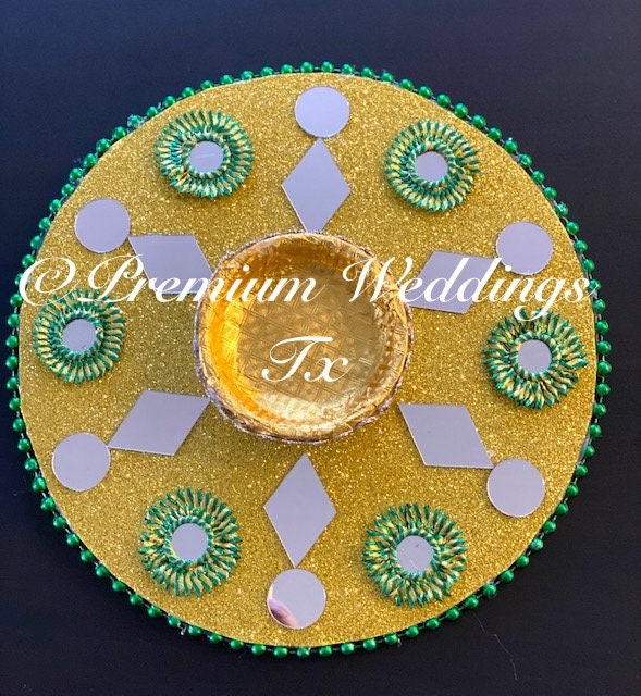 Mehndi Plates/thaal Mehndi Decor Mehndi Shaadi Shaadi - Etsy