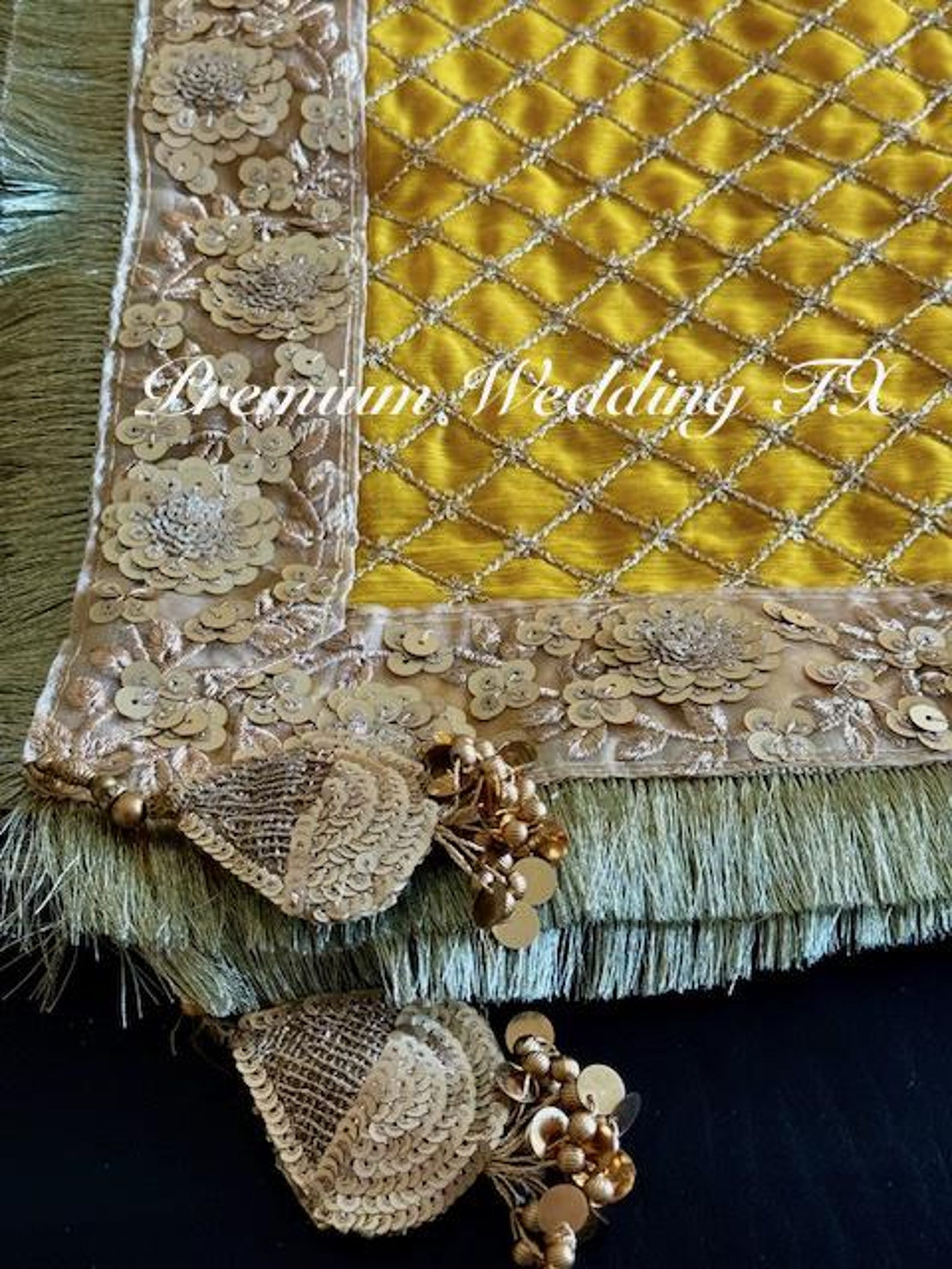 Yellow Chiffon Mayoon Dupatta: Embroidered Bridal Mehndi Shawl - Etsy