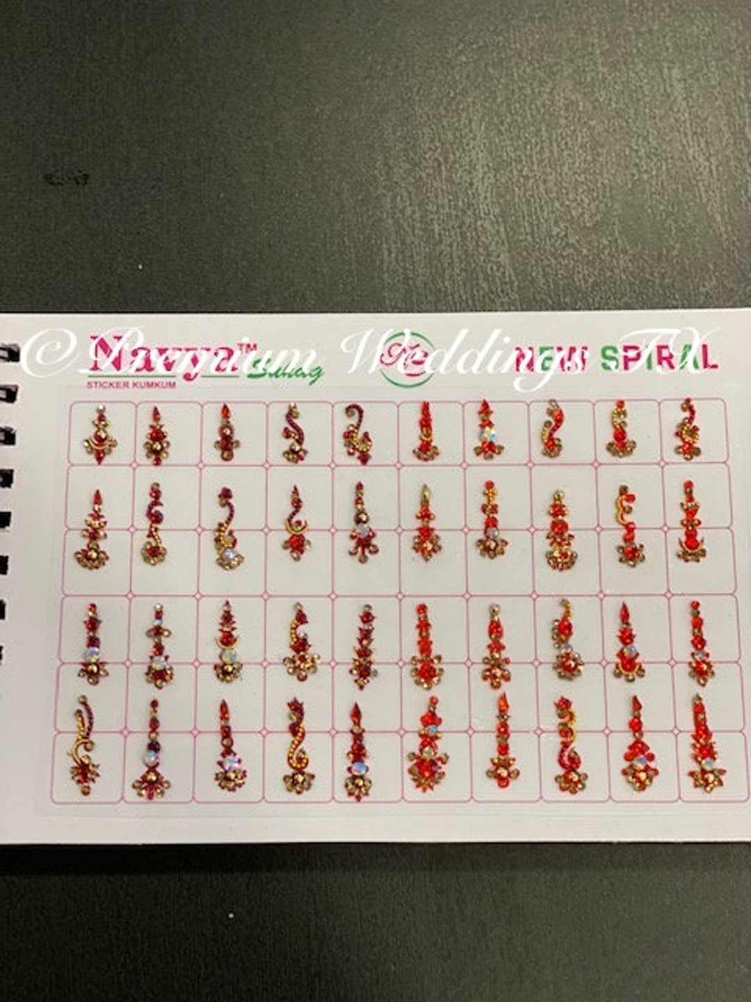 1ct Designer Bindi Book,assorted Colors Bindi,bindiya,dulhan,body ...