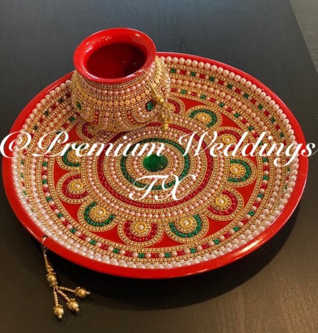 Red Puja Thali Set,puja Thali Set,pooja Thali Set,haldi Thali Set ...