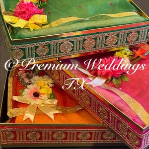 Handmade Wedding Thaal: Decorative Bari Gift Box With Organza Envelope ...