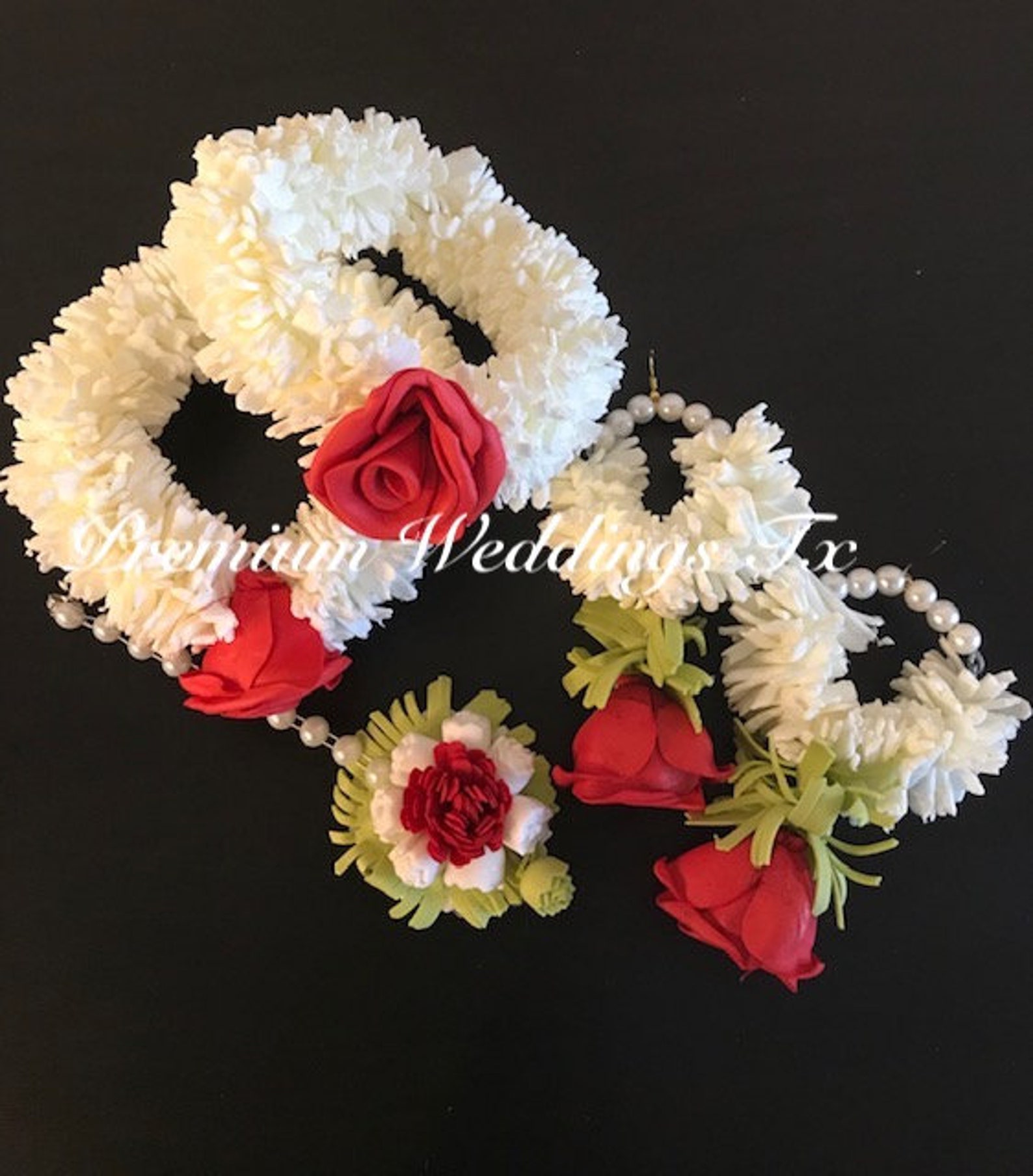 Gajra Red Flower Gajra Set Boho Jewelry Wedding Pithi - Etsy