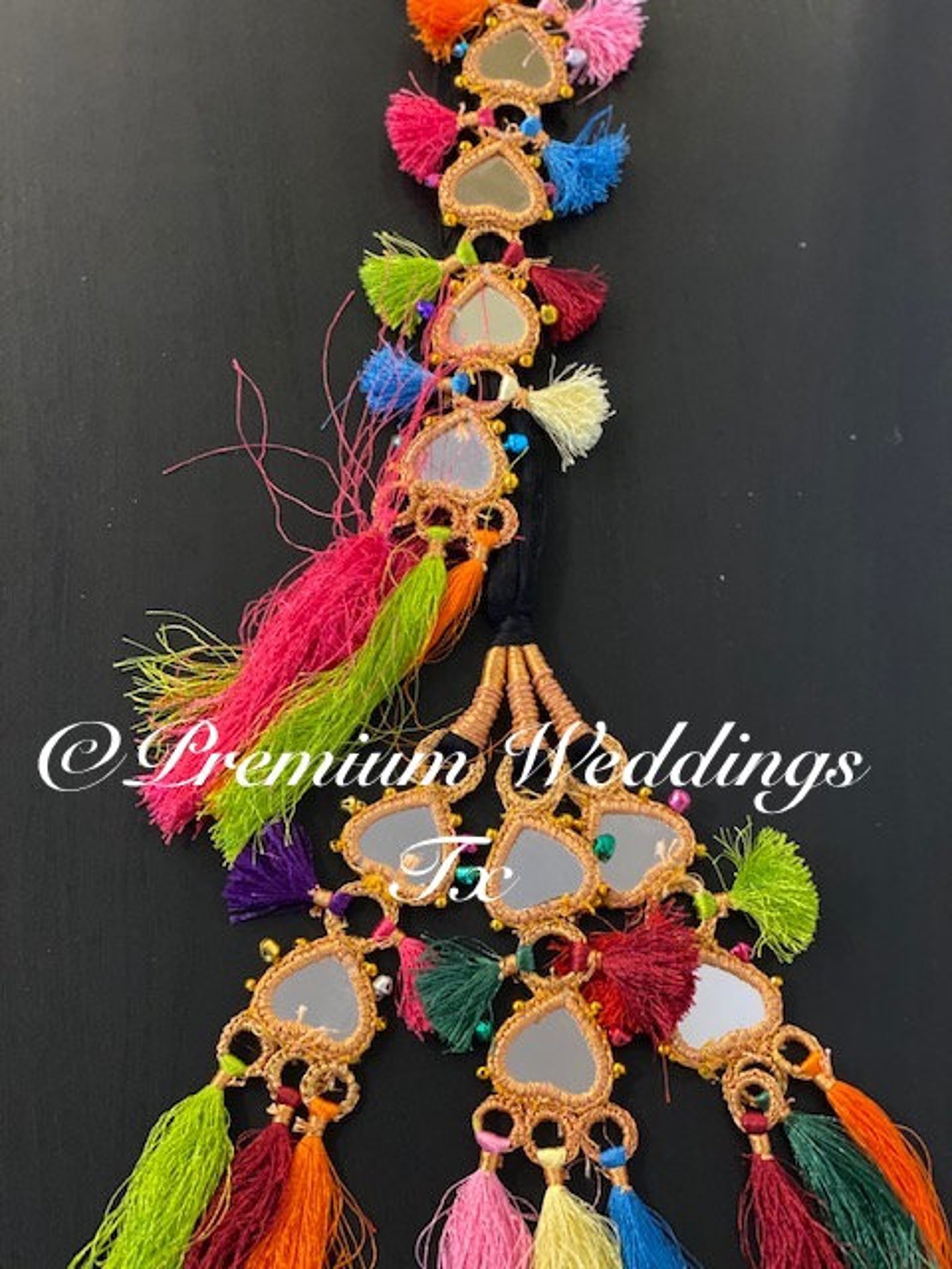 Paranda MultiColor Mirror Paranda Hair Accessories Dulhan | Etsy