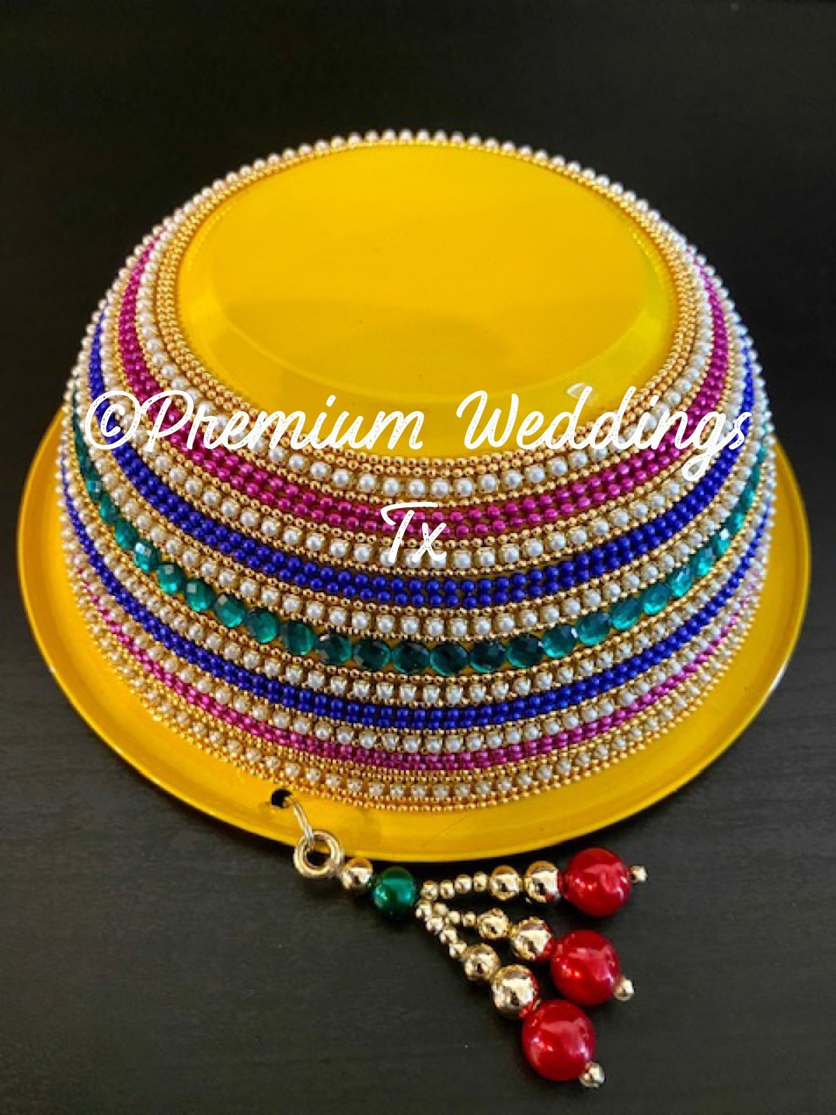 Handmade Rhinestone Mehndi Bowl: Indian Wedding Decor - 1ct - Etsy