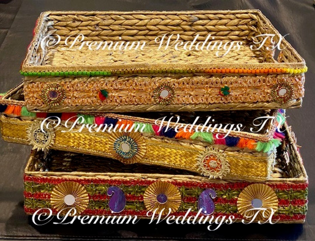 Large Tokri, Mehndi Tokri , Foil Thaal, Mehndi Thaal, Mehndi Plate ...