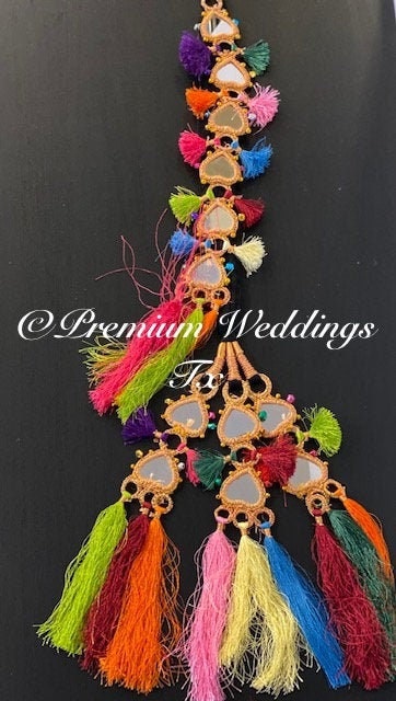 Paranda MultiColor Mirror Paranda Hair Accessories Dulhan | Etsy