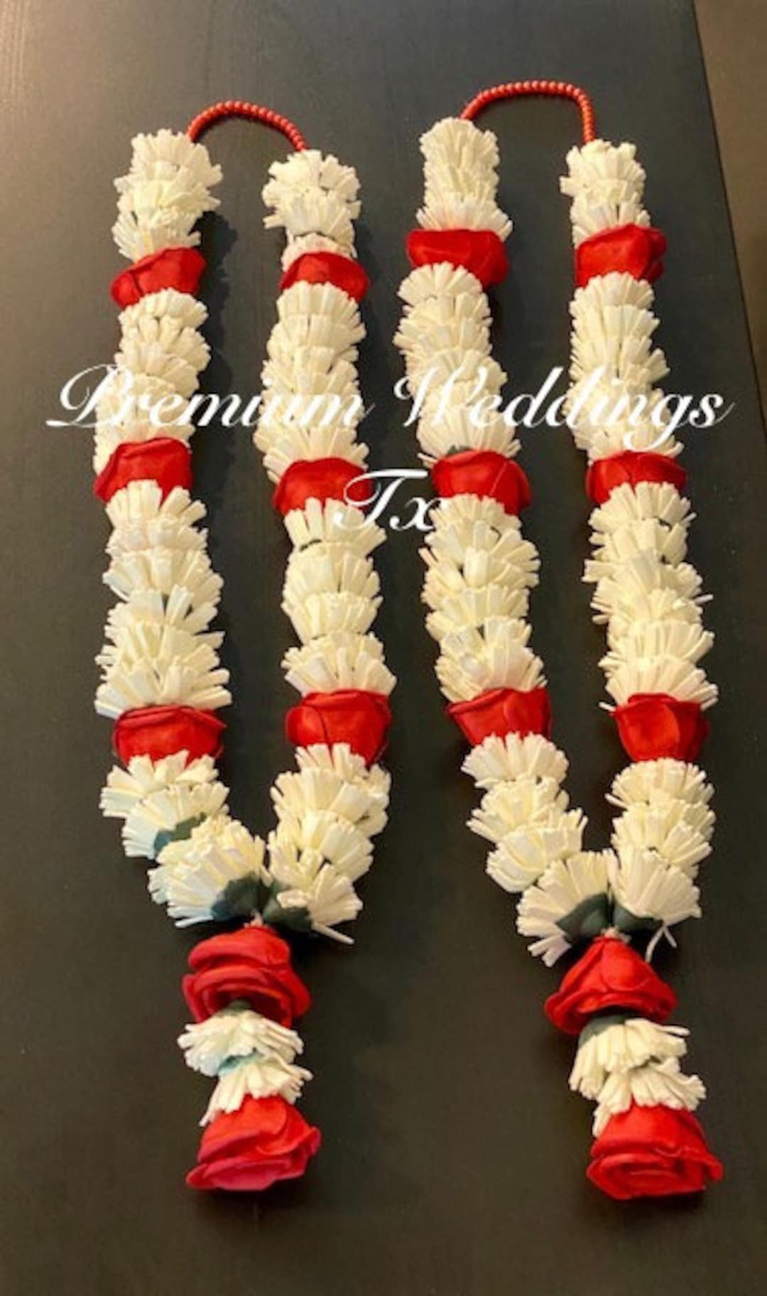Red Rose Wedding Garland: Handmade Artificial Varmala, 21" (set of 2 ...