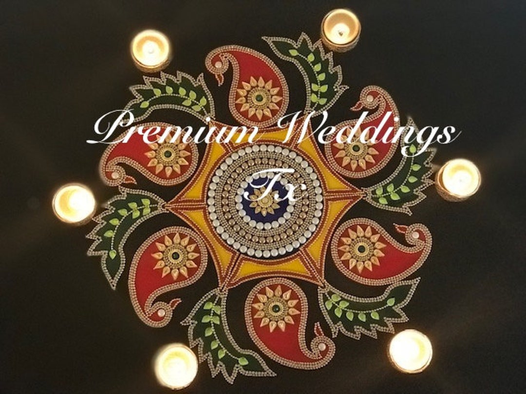 Flower Rangoli, Large Rangoli, Indian Rangoli, Home Decor, Diwali ...
