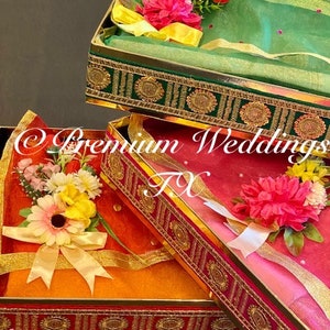 Handmade Wedding Thaal: Decorative Bari Gift Box With Organza Envelope ...