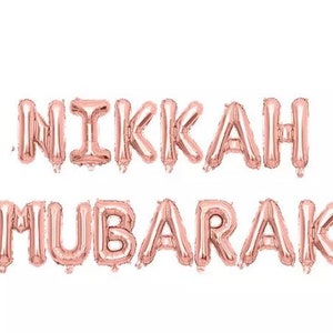Nikkah Mubarak Balloon Banner, Nikkah Balloons, Nikkah Party, Nikkah ...