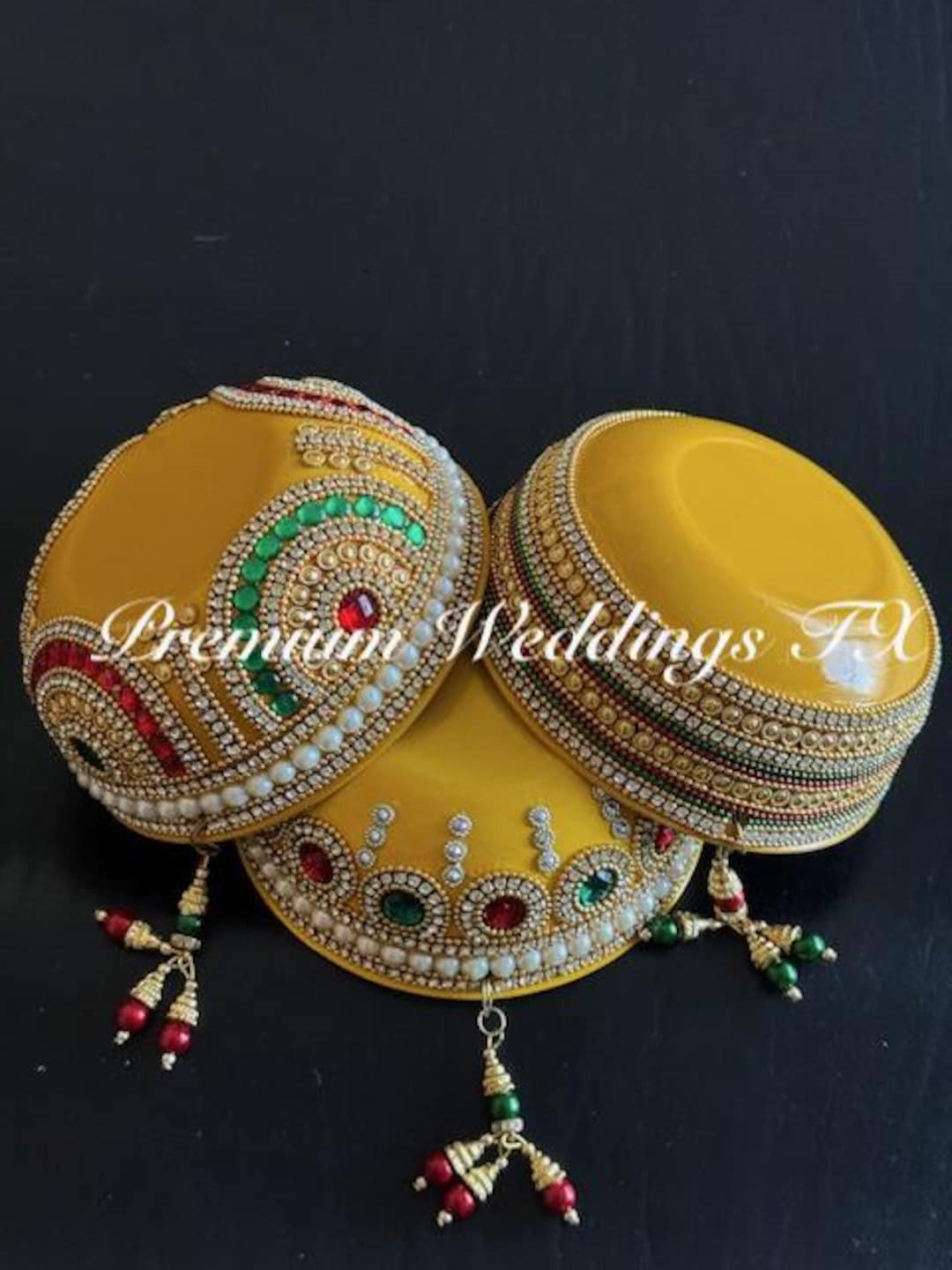 Handmade Rhinestone Mehndi Bowl: Indian Wedding Decor - Etsy