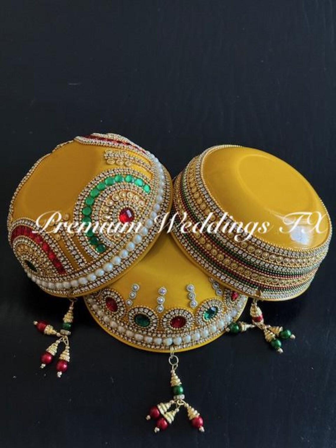 Handmade Rhinestone Mehndi Bowl: Indian Wedding Decor - Etsy