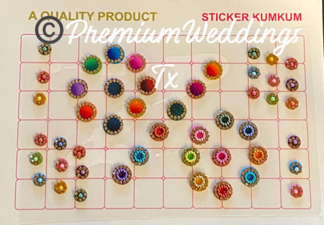 1ct Designer Bindi Book,assorted Colors Bindi,bindiya,dulhan,body Jewelry, Rhinestones Bindi ...