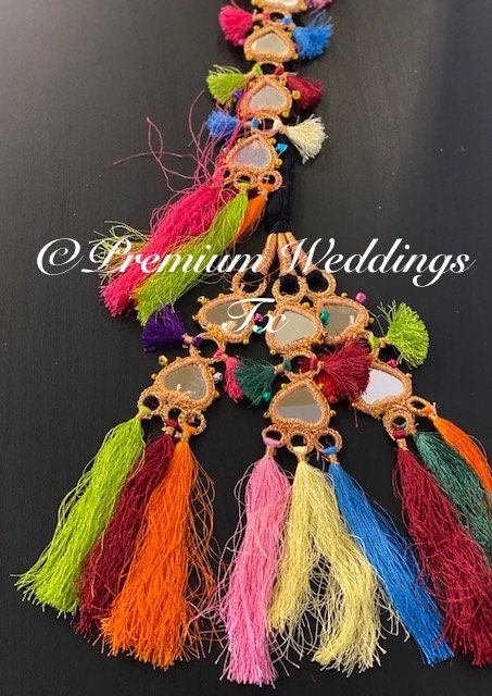 Paranda MultiColor Mirror Paranda Hair Accessories Dulhan | Etsy