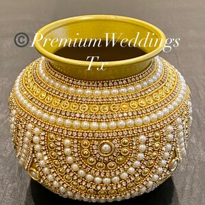 Medium Beaded Matki: Indian Wedding Puja Accessory - Etsy