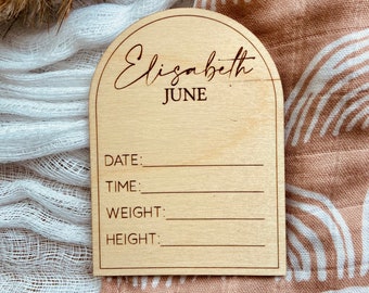 Baby Birth Announcement Sign, Boho Baby Arch Name Sign, Boho Birth ...