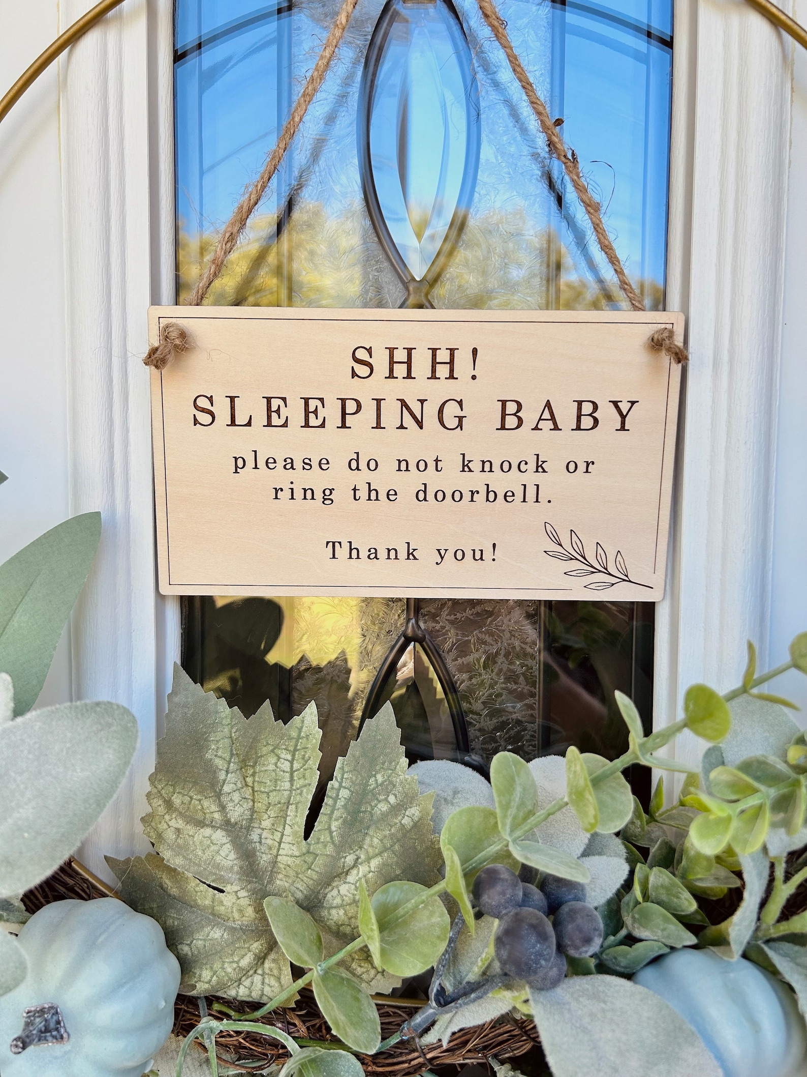 Baby Sleeping Sign, Dont Wake Baby, Don't Ring Doorbell, Front Door ...
