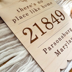 There's No Place Like Home, Zip Code Sign, Gift for New Homeowner ...