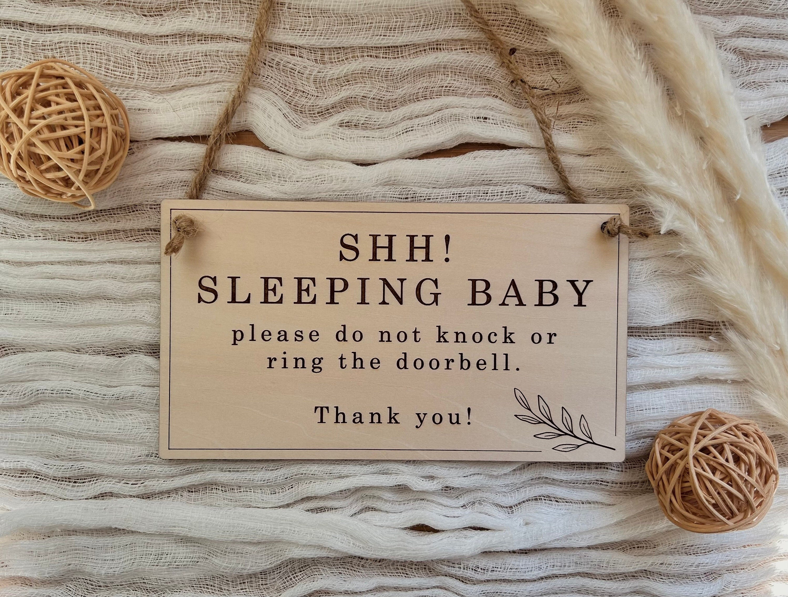 Baby Sleeping Sign, Dont Wake Baby, Don't Ring Doorbell, Front Door ...