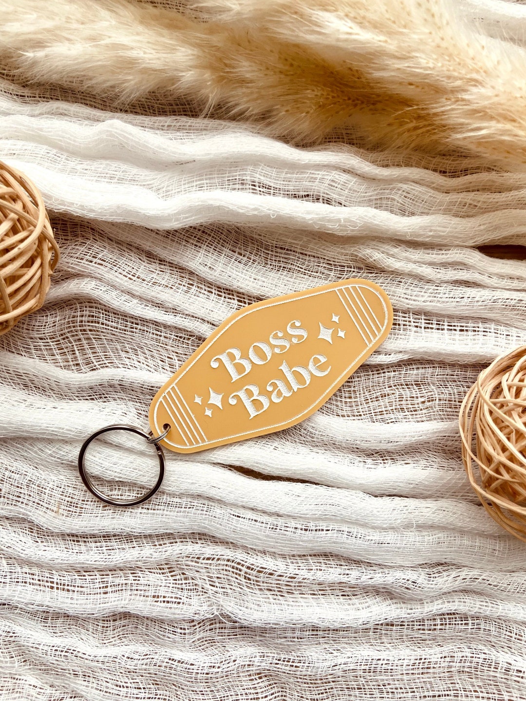 Retro Inspired Motel Keychains, Boss Babe, Small Business Owner Gift ...