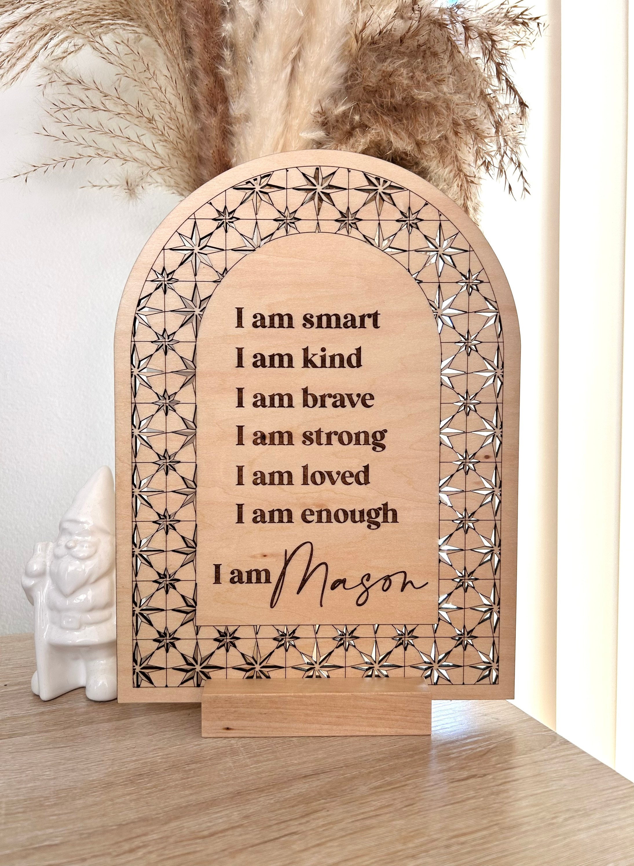 Personalized Self Affirmations Sign, Daily Affirmations, Wooden Kids ...