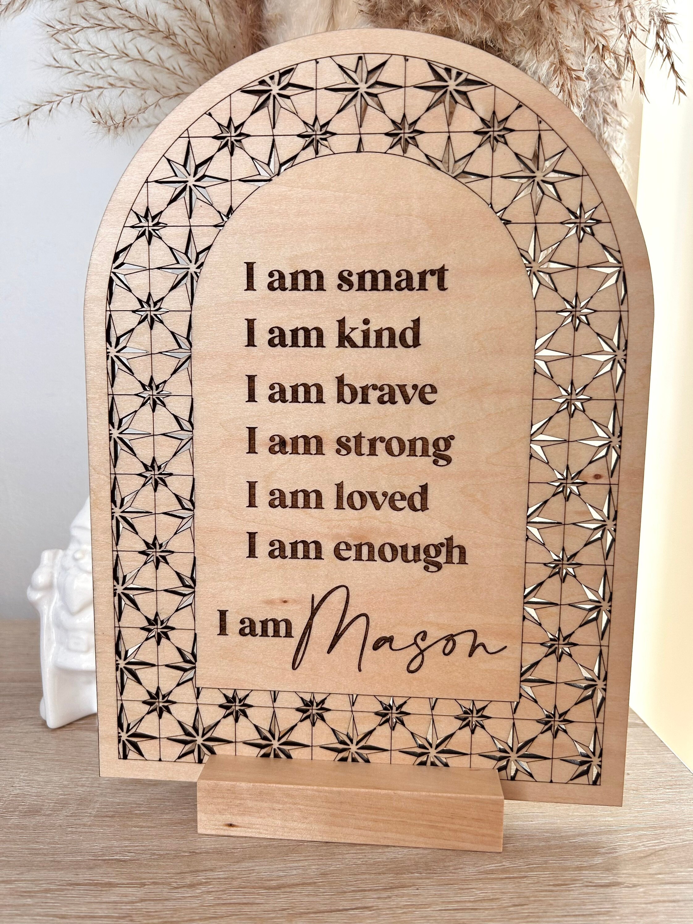 Personalized Self Affirmations Sign, Daily Affirmations, Wooden Kids ...