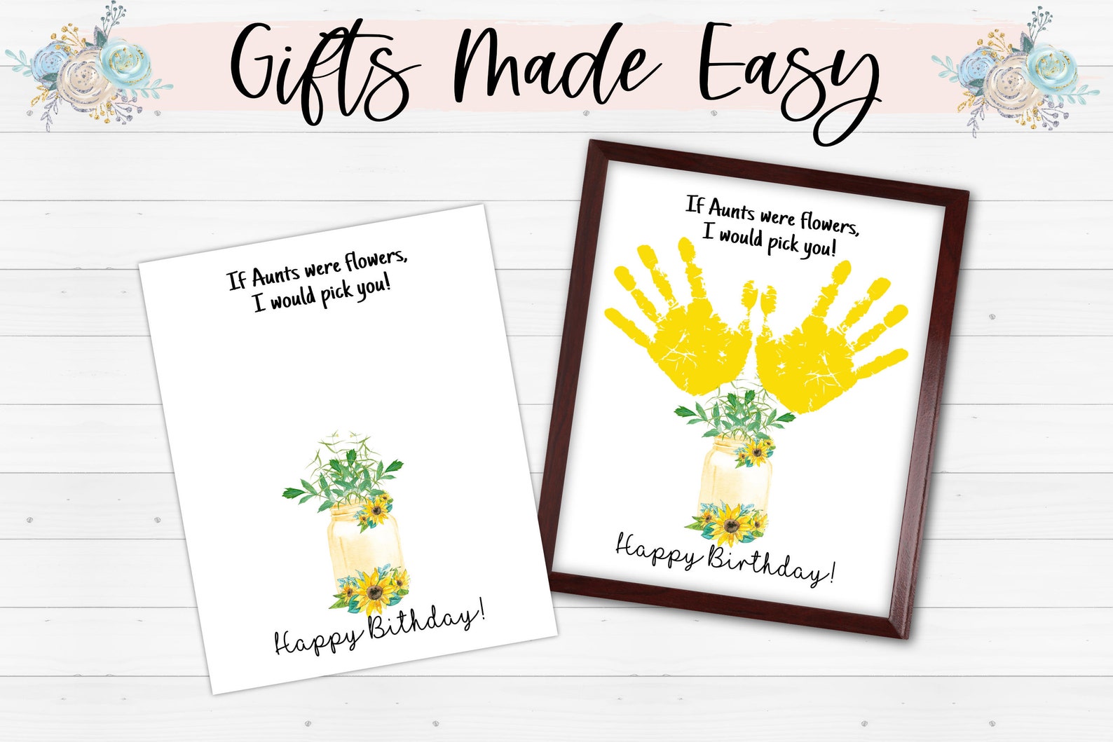 Printable Birthday Handprint Craft for Aunt Fast Printable | Etsy
