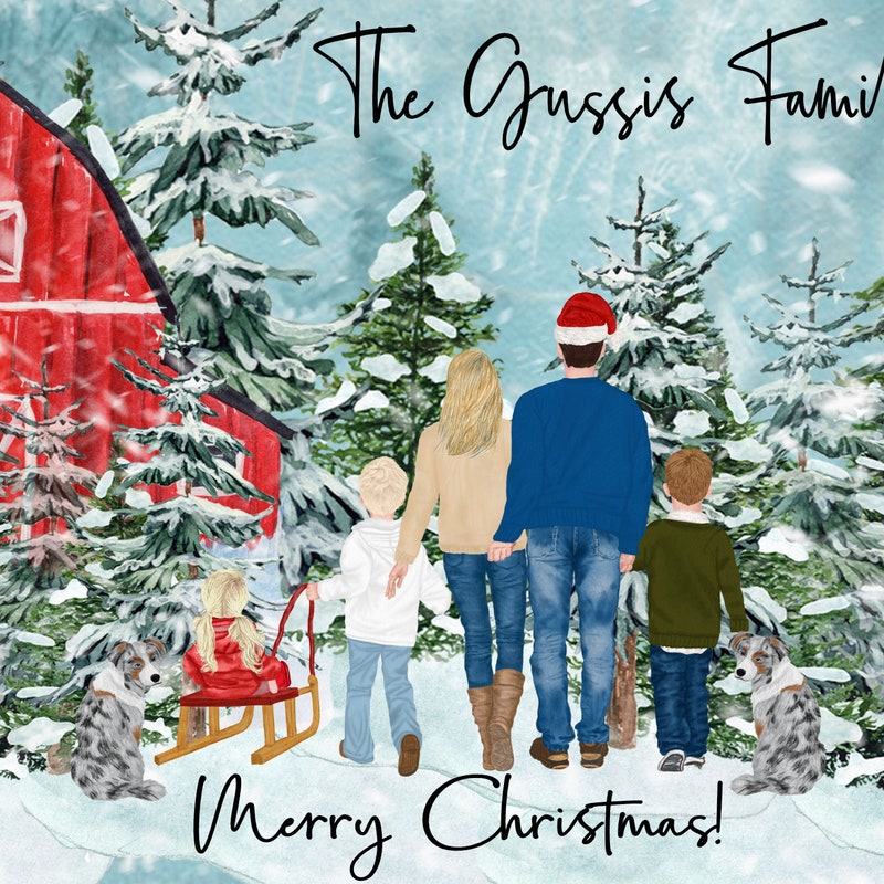 Personalized Cartoon Christmas Cards - Etsy
