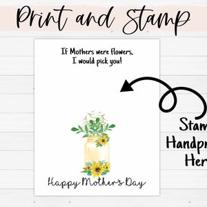 Printable Mother's Day Hand Print Craft - Fast Printable Mason Jar ...