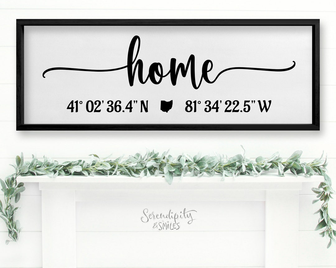 Personalized New Home Sign With Coordinates - Housewarming Gift, Real ...