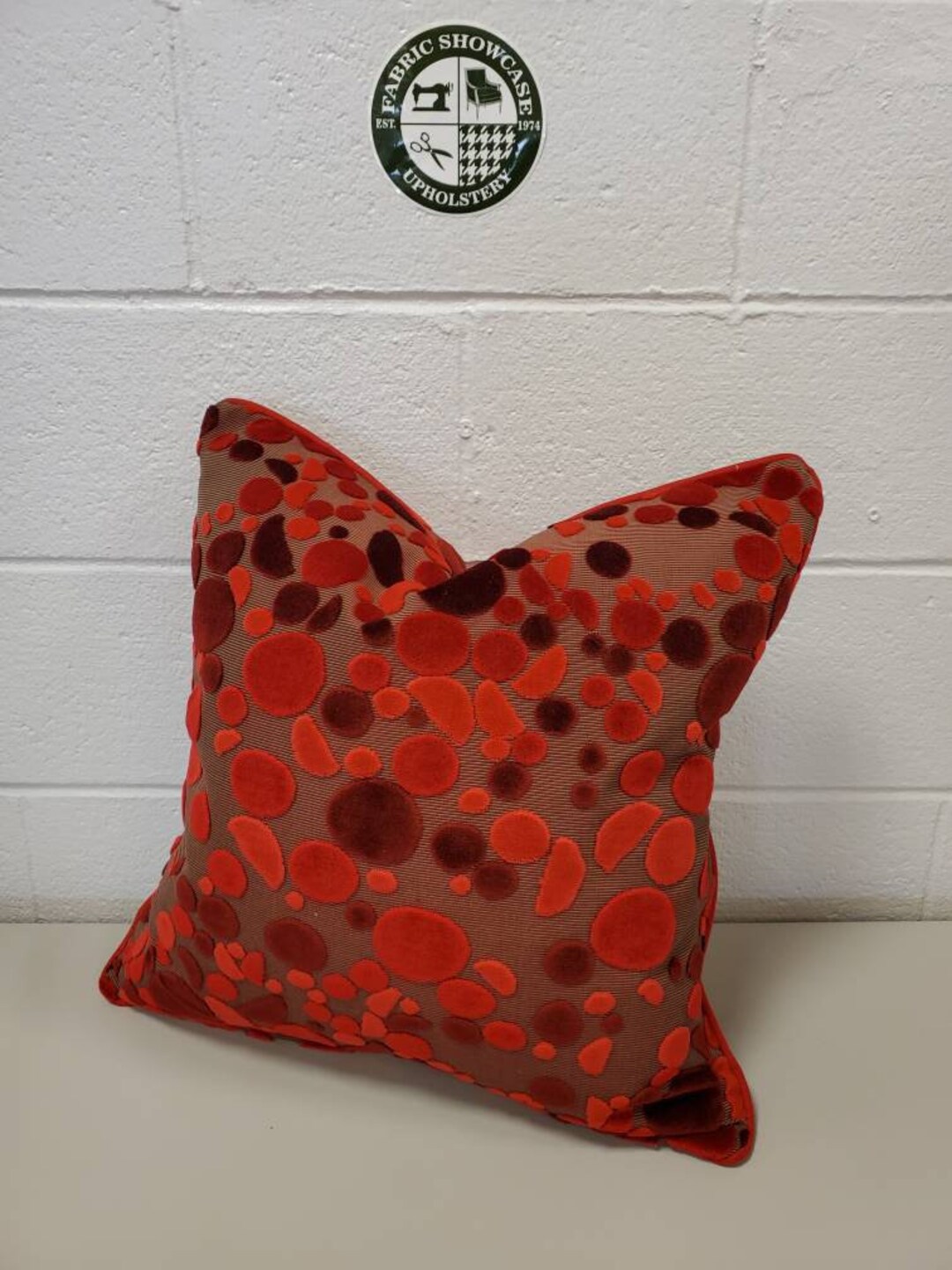 20x20 Down Feather Throw Pillow Down Feather Red Cut Velours - Etsy France