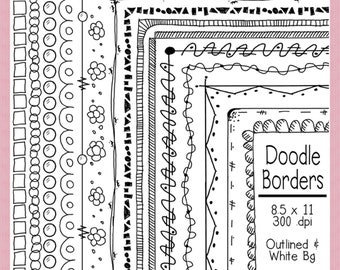 Hand Drawn Border Clipart, Doodle Frames, Planner, Letter Frame, Cute ...
