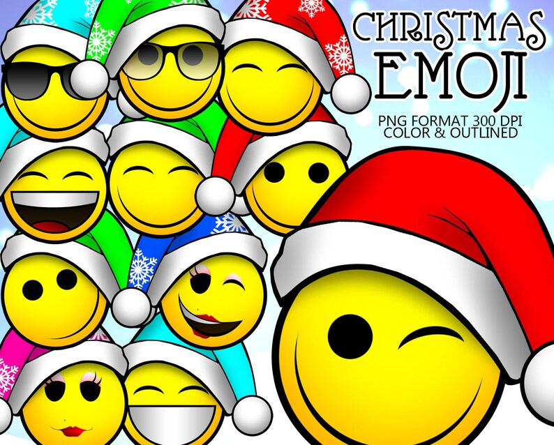 Christmas Emoji Clipart | Christmas Clipart | Christmas Emojis, Holiday ...