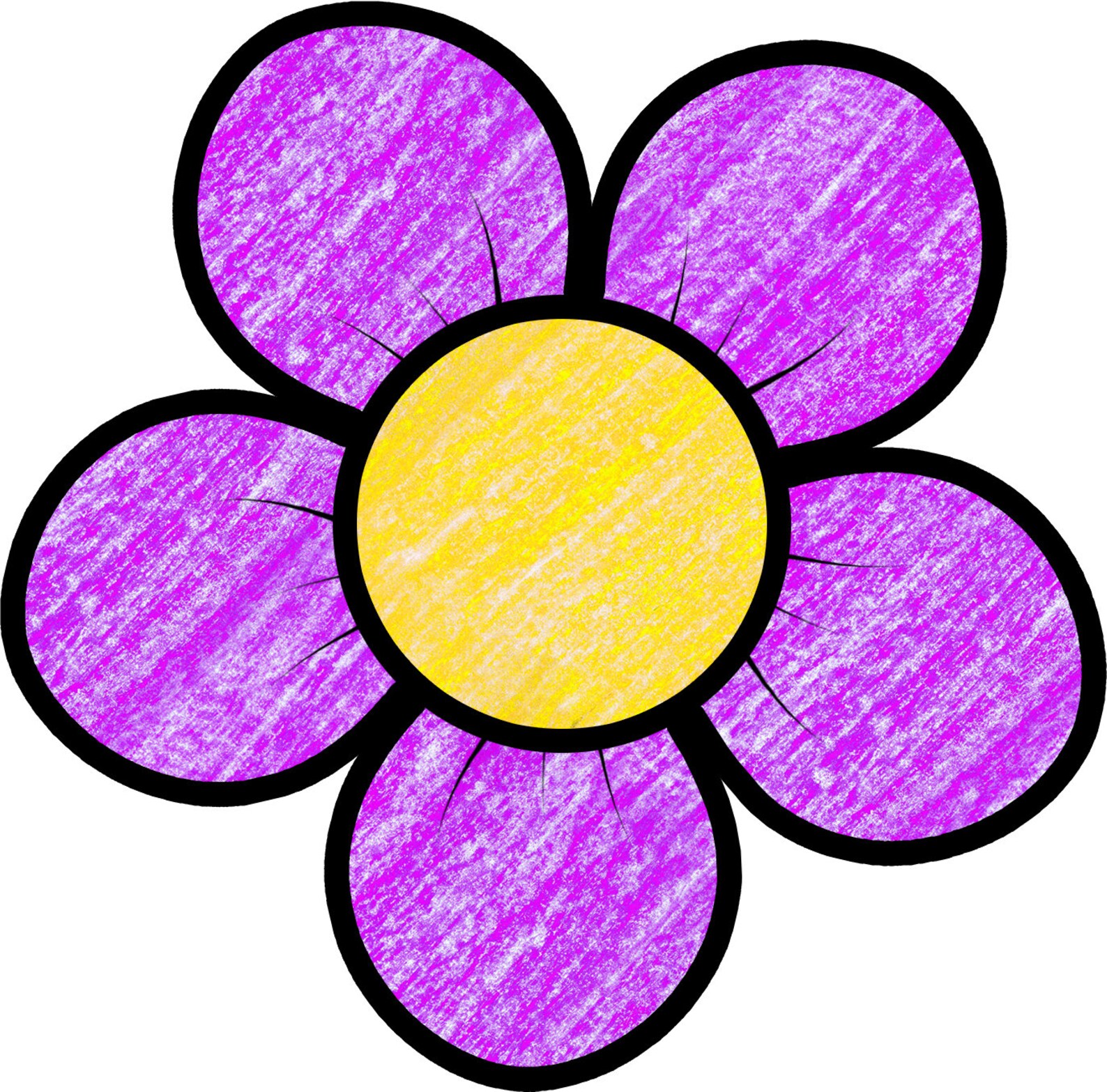 Spring Clip Art Crayon Scribble Flowers Scribble Flowers | Etsy