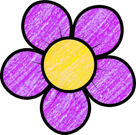 Purple Cartoon Flower Clipart