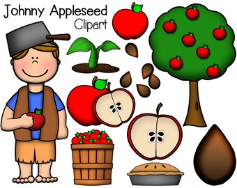Johnny Appleseed Clip Art - Etsy
