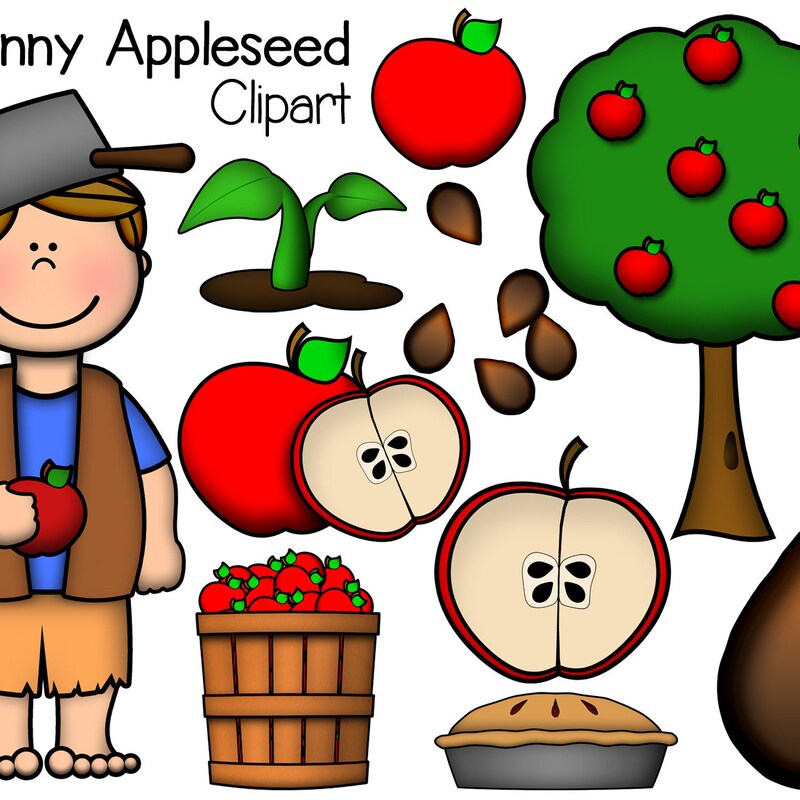 Johnny Appleseed Clipart - Etsy