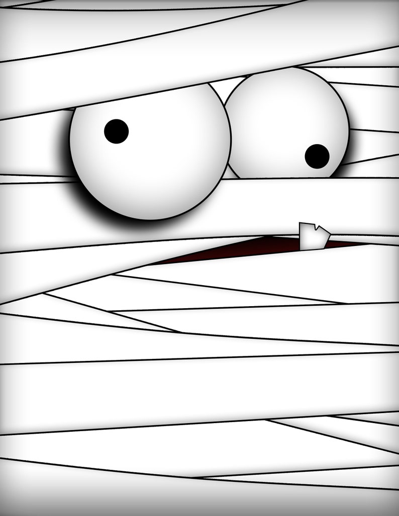 Halloween Character Faces Clip Art: Mummy, Pumpkin, Frankenstein (PNG ...