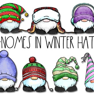 Winter Gnomes Clipart | Gnomes in Winter Hats | Whimsical Clipart ...