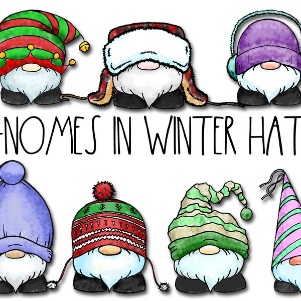 Cute Winter Gnome Clipart - Etsy
