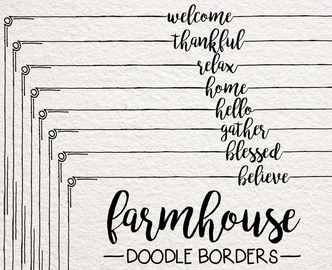 Farmhouse Doodle Borders Png | Farmhouse Word Borders | Farmhouse ...