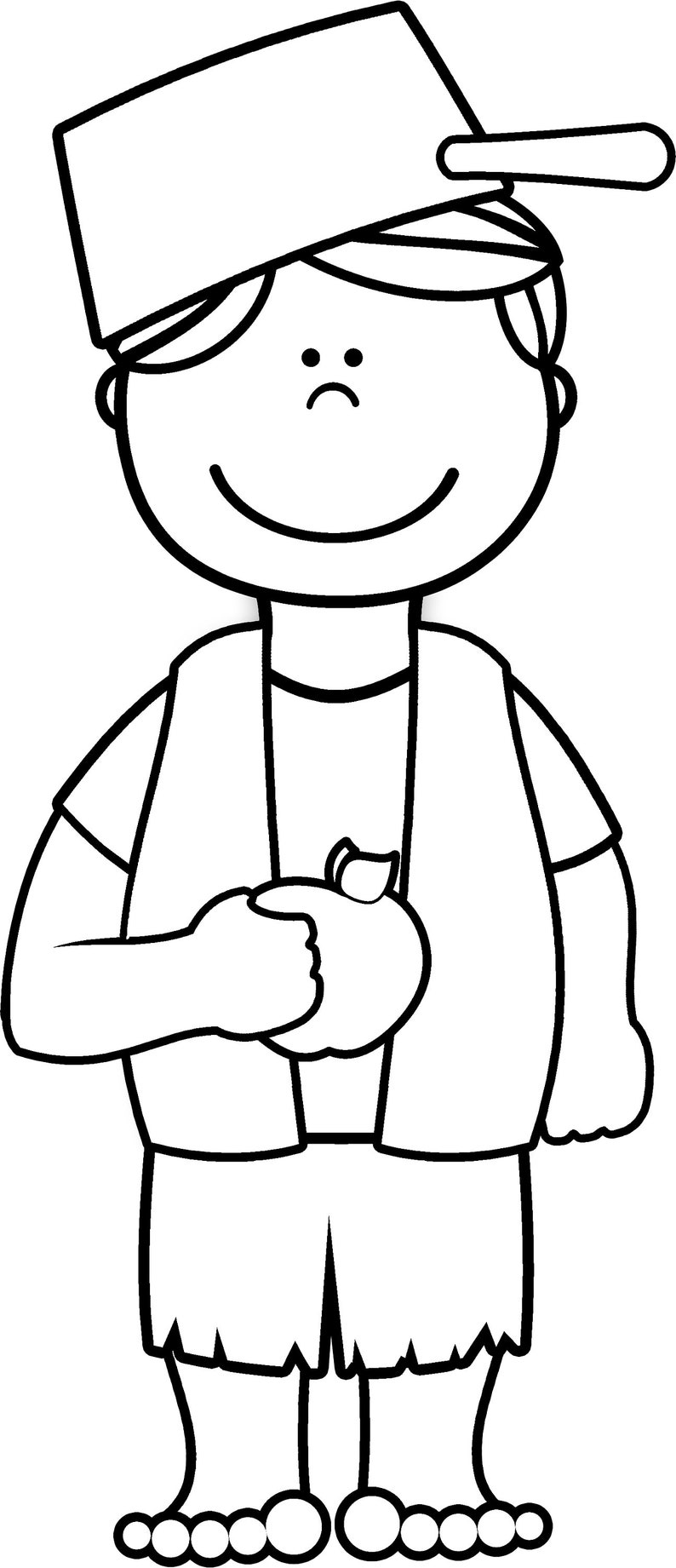 Johnny Appleseed Digital Clipart Download for Commercial Use | Etsy